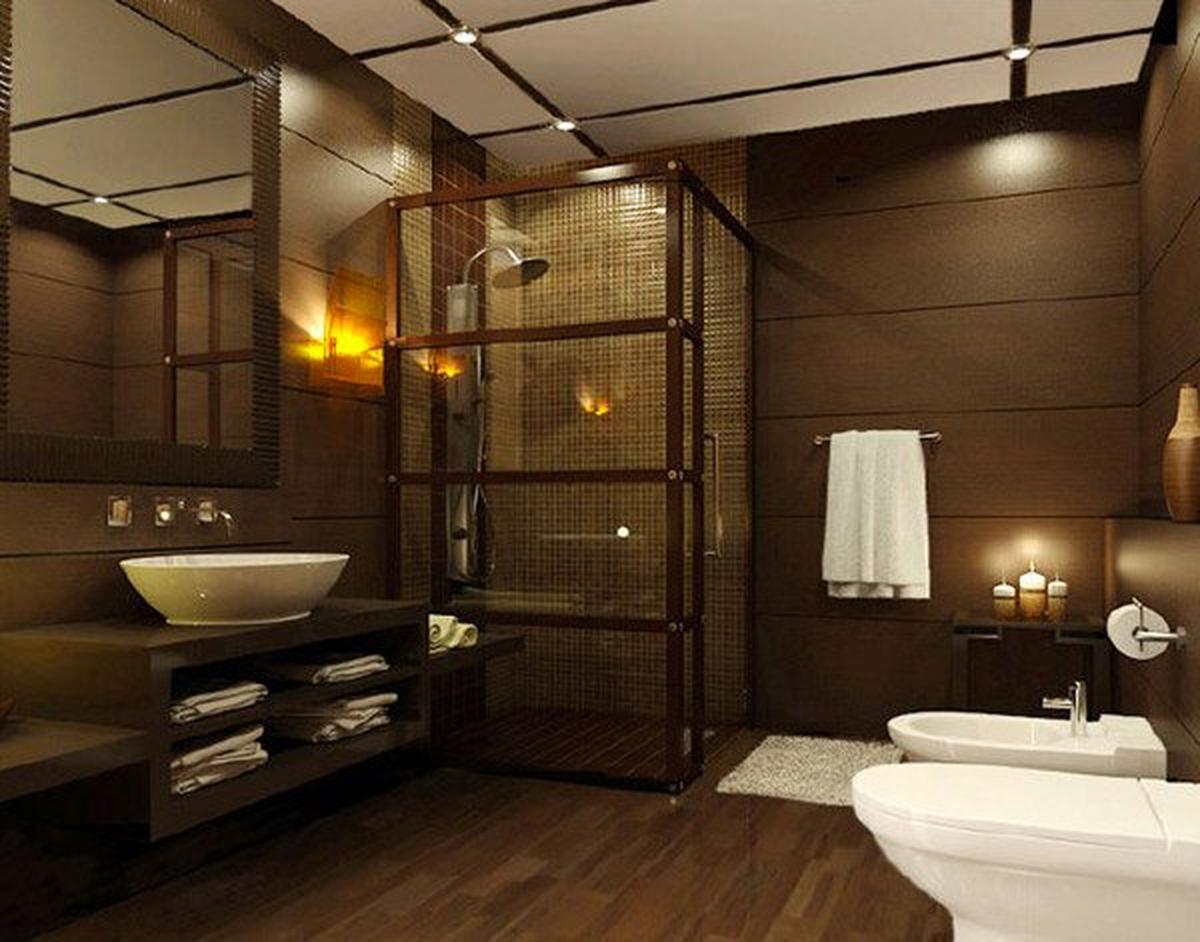 18 Sophisticated Ideas for Brown Bathroom Inspirations - Archeworks