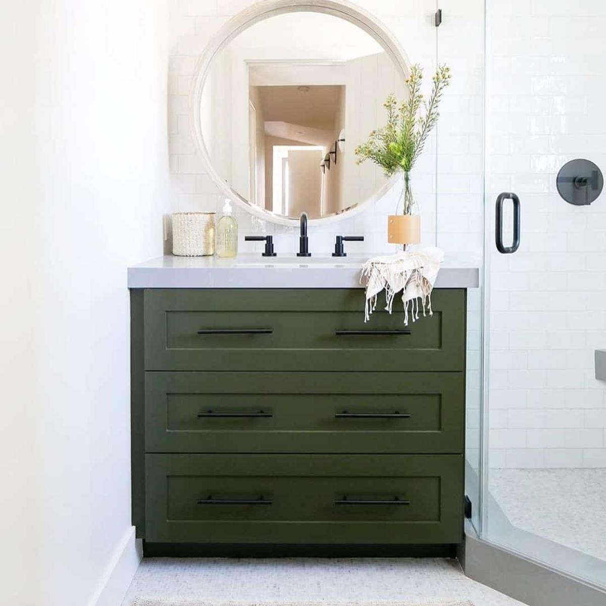 18 Fresh Green Vanity Ideas to Refresh Bathrooms - Archeworks