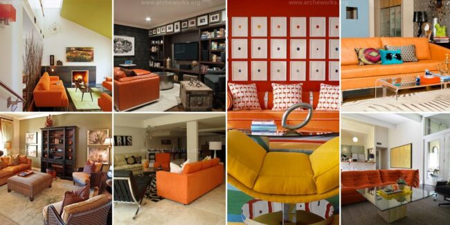 23 Fruity Orange Sofa Ideas for a Fascinating Living Room - Archeworks