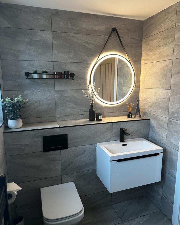 18 Beautiful Dark Grey Bathroom Tile Designs to Try - Archeworks