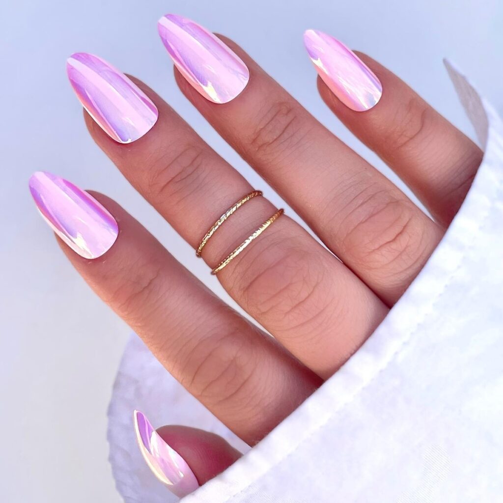 45 Eye-Catching Pink Chrome Nail Designs to Love - Archeworks
