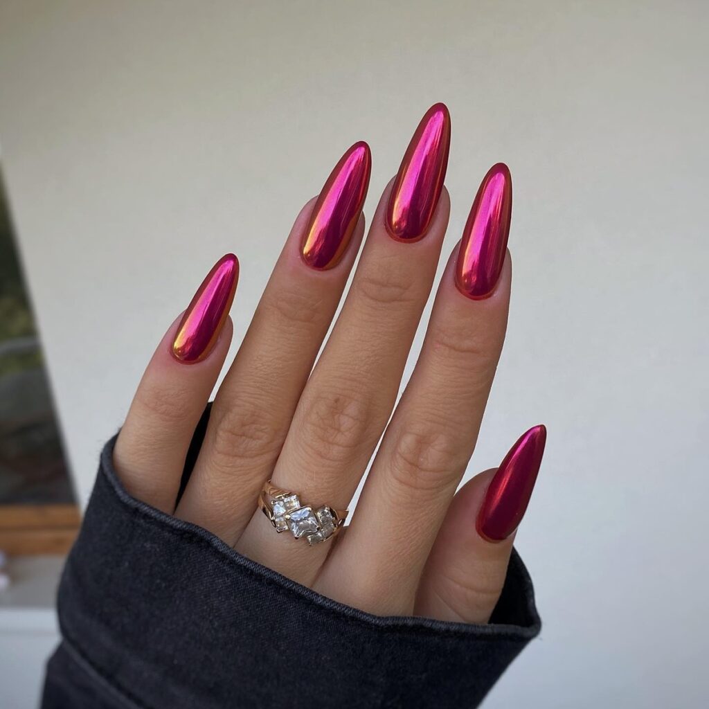 45 Eye-Catching Pink Chrome Nail Designs to Love - Archeworks