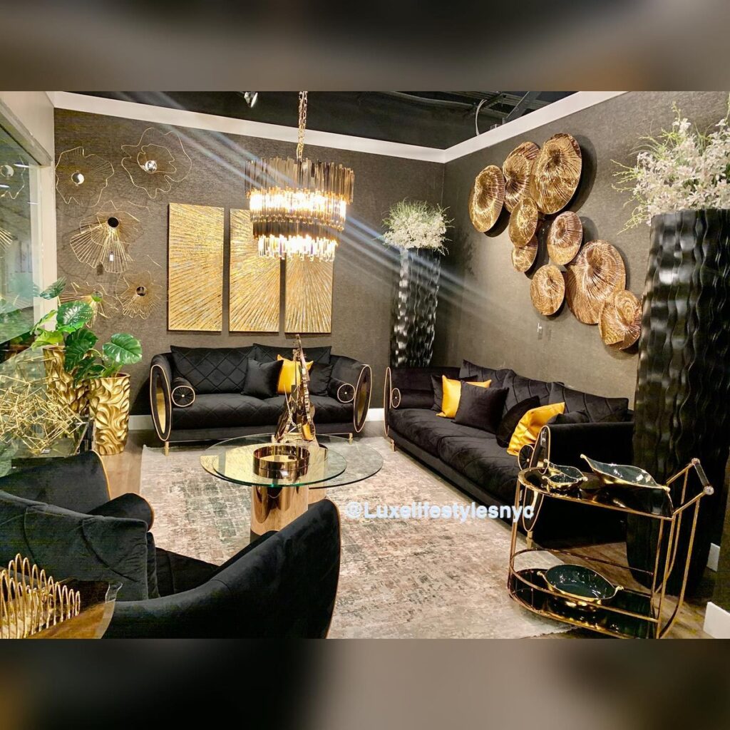 18 Sophisticated Black and Gold Living Room Inspirations - Archeworks
