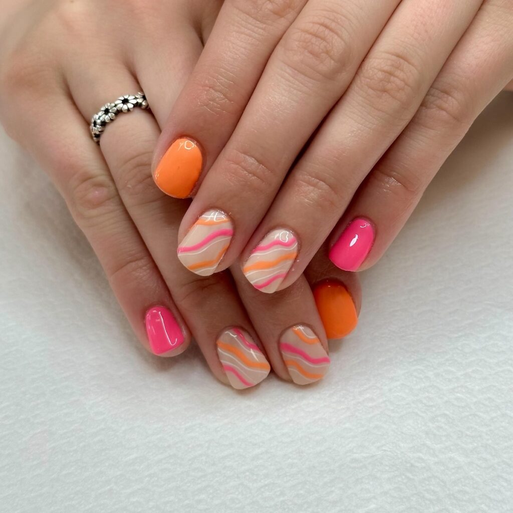36 Vibrant Pink and Orange Nail Designs to Love - Archeworks