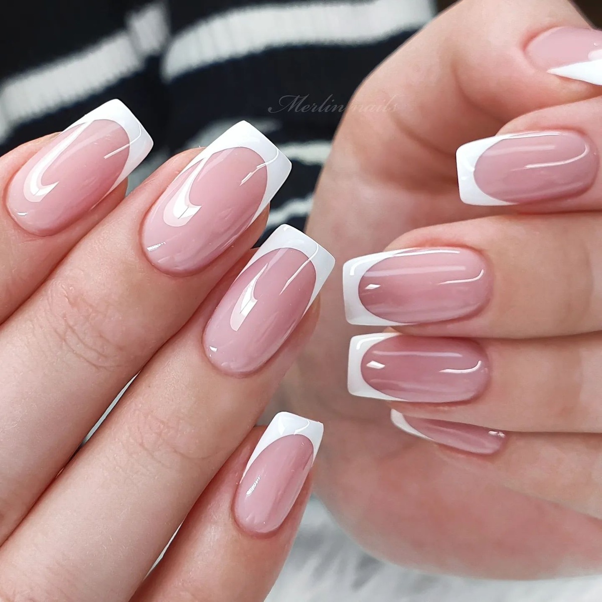 18 Trendy Square French Tip Nail Ideas - Archeworks