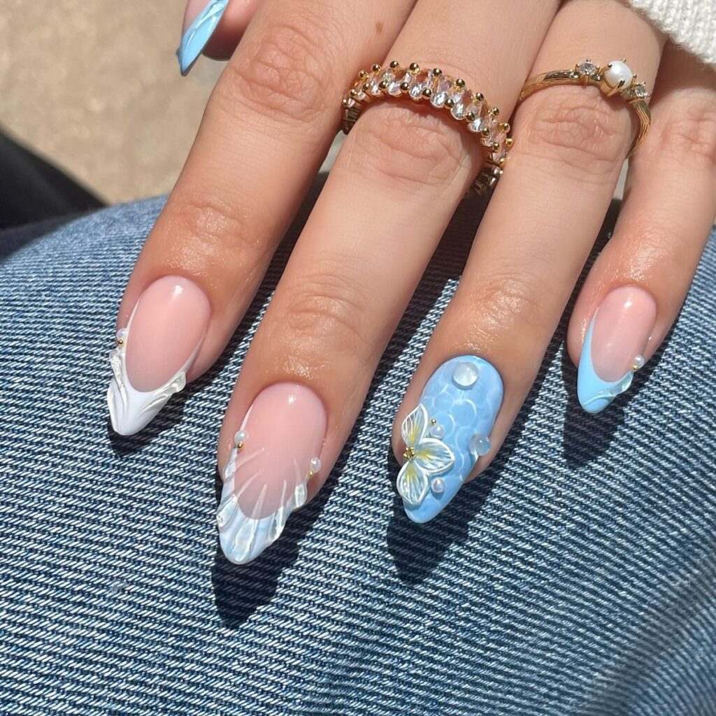 18 Gorgeous Light Blue Nails for Summer - Archeworks