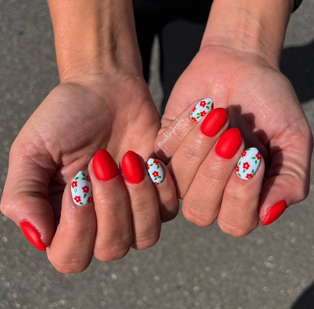 18 Striking Red Almond Nail Designs That Turn Heads - Archeworks