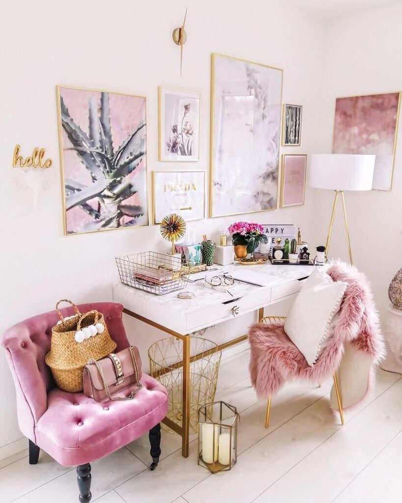 18 Cutest Girly Office Inspirations for a Fun Workspace - Archeworks
