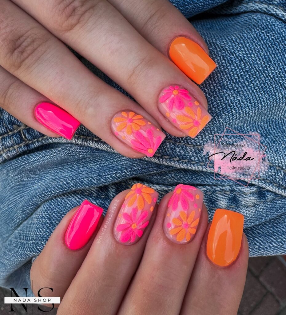 36 Vibrant Pink and Orange Nail Designs to Love - Archeworks