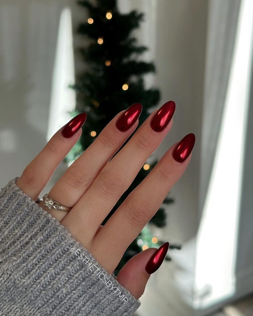18 Mesmerizing Red Chrome Nail Ideas to Shine Bright - Archeworks