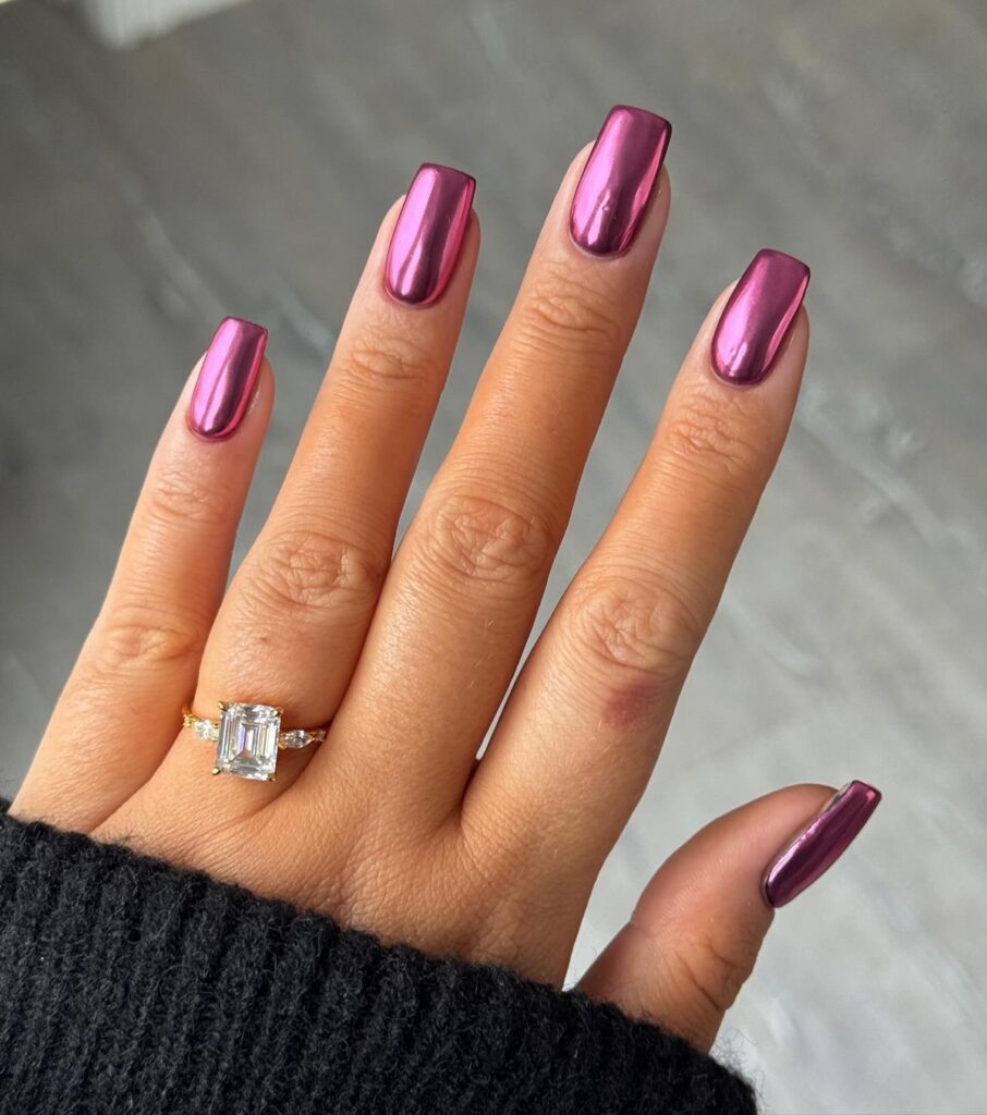 45 Eye-Catching Pink Chrome Nail Designs to Love - Archeworks