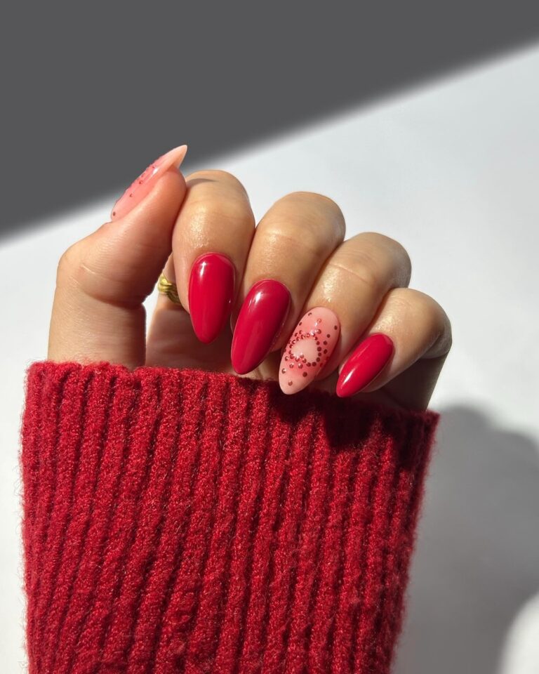 18 Striking Red Almond Nail Designs That Turn Heads - Archeworks