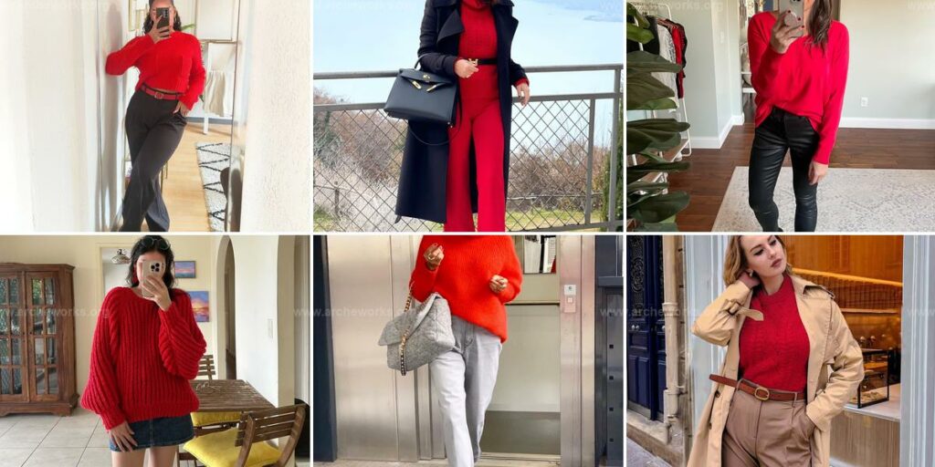 18 Chic Red Sweater Outfits for Winter to Try - Archeworks